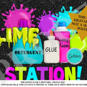 Printable Slime Poster, Slime Station, DIY, 24 X 36 Size Backdrop Sign ...