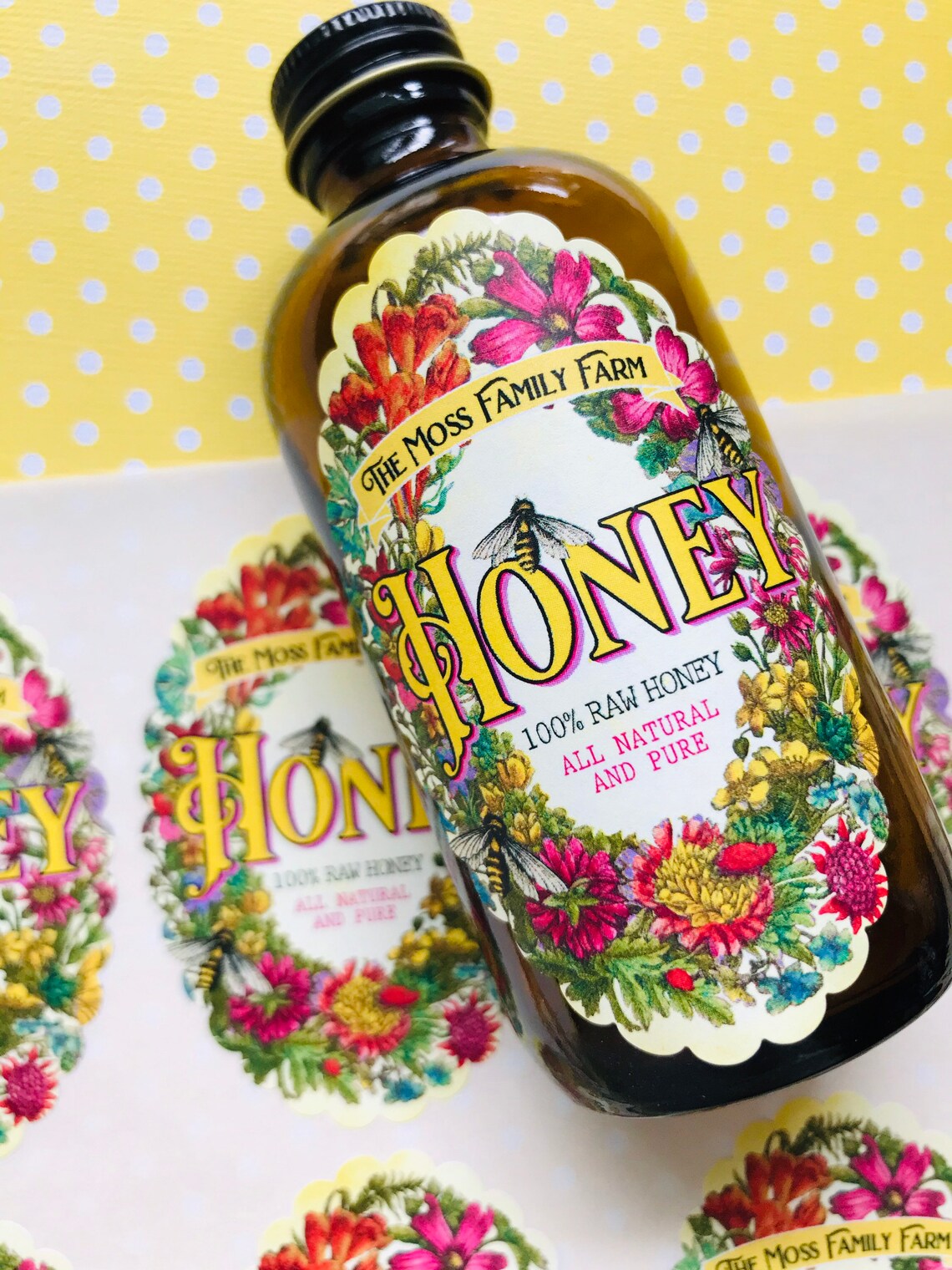 Custom Honey Labels Honey Stickers Raw Honey Bottle Labels - Etsy