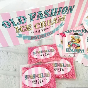 Printable Ice Cream Party Hats, Kids Soda Jerk Hats, Ice Cream Birthday ...