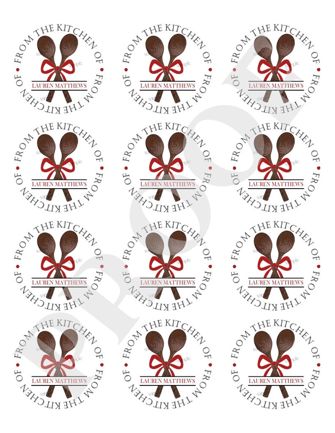 Personalized Baking Stickers Wooden Spoon Stickers Baking | Etsy