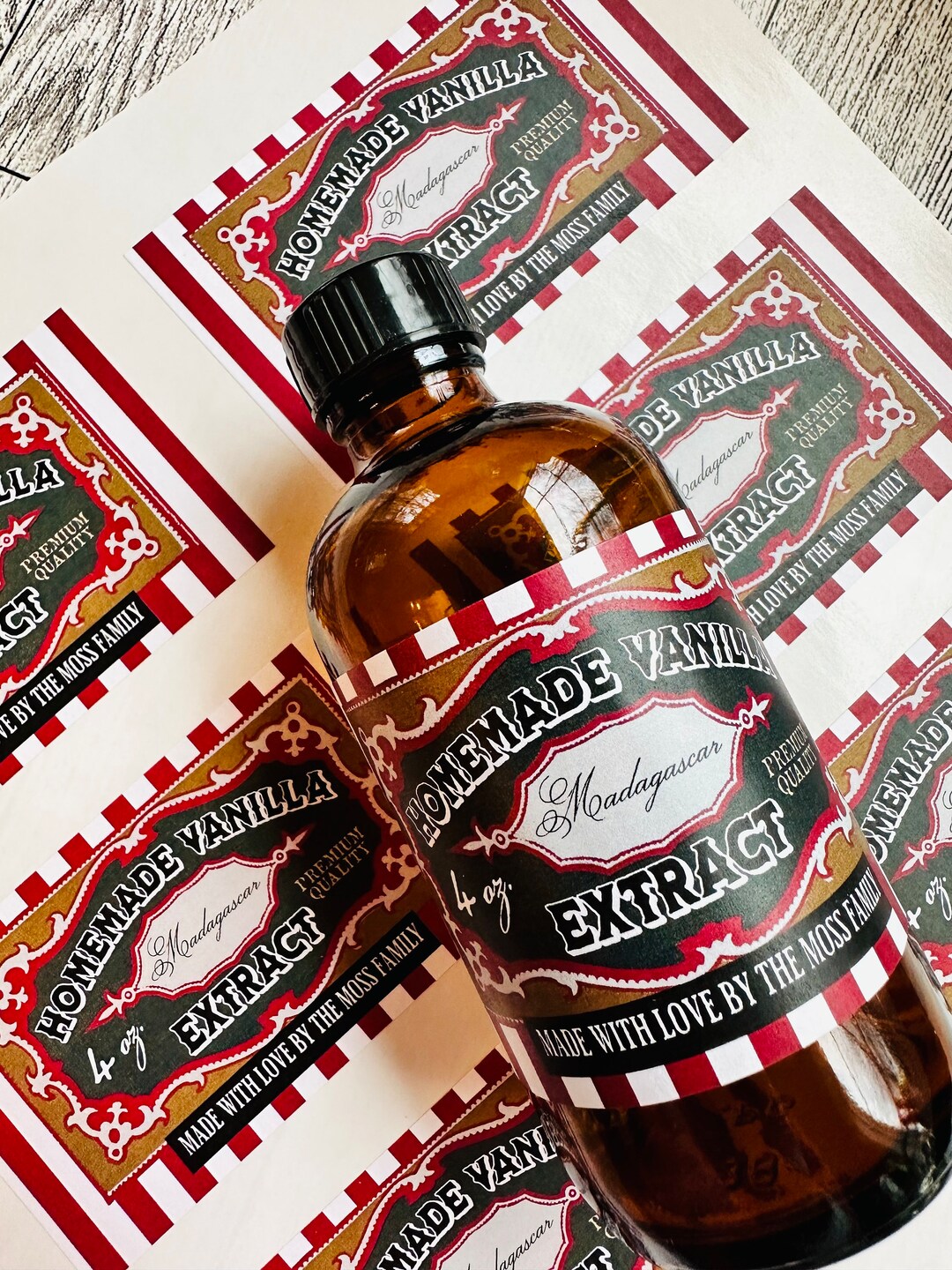 Vanilla Extract Labels, Homemade Vanilla Extract Stickers, Vintage ...