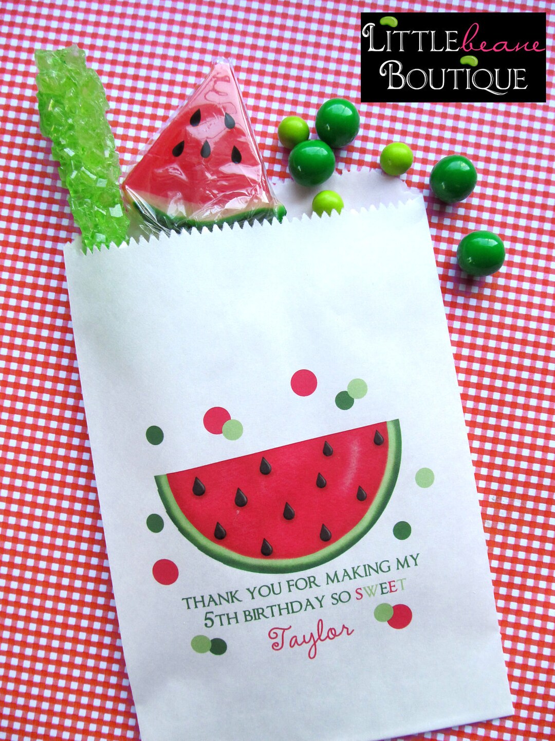 Watermelon Birthday Party, Candy Bags, Favor Bags, Watermelon Party ...