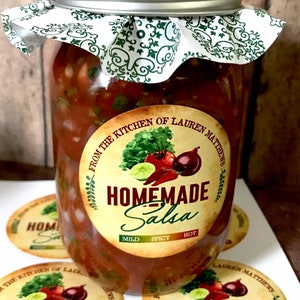 WATERPROOF Salsa Stickers, Mild Salsa Labels, Homemade Salsa Labels ...