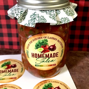 WATERPROOF Salsa Stickers, Mild Salsa Labels, Homemade Salsa Labels ...