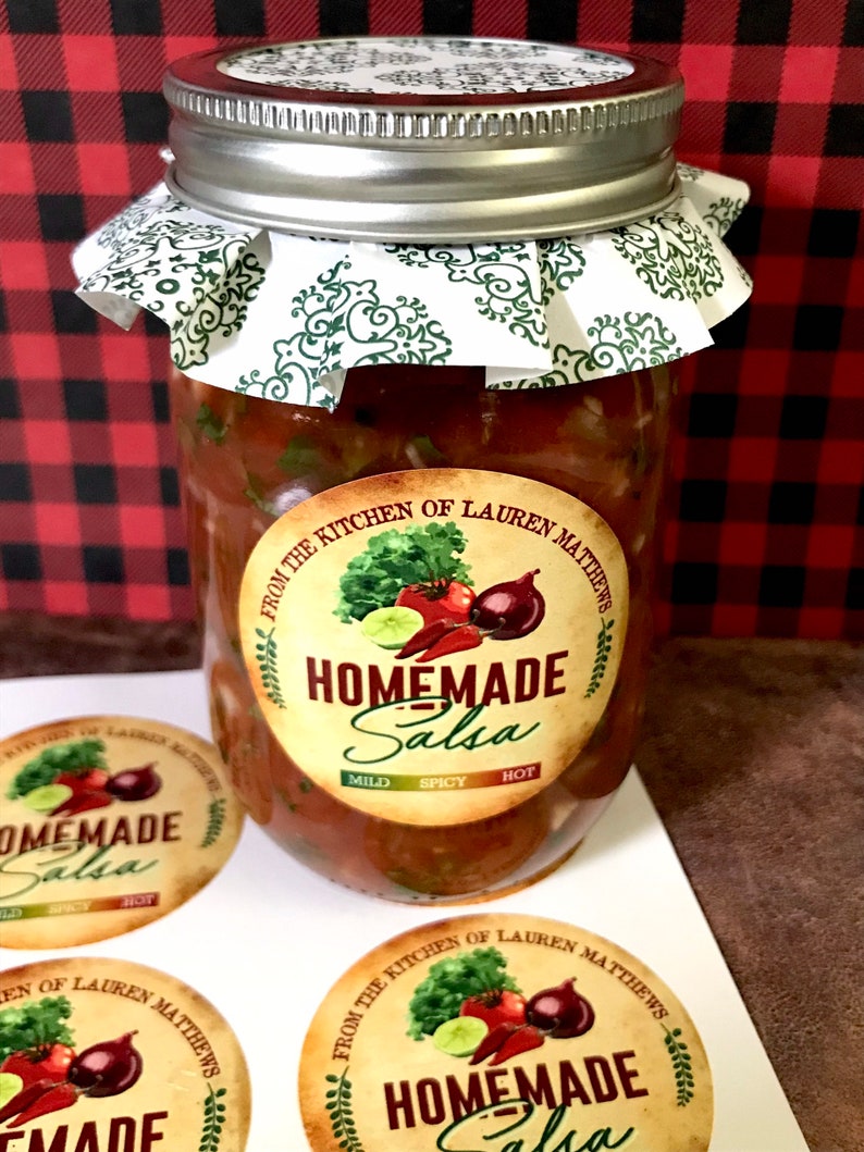 WATERPROOF Salsa Stickers, Mild Salsa Labels, Homemade Salsa Labels ...