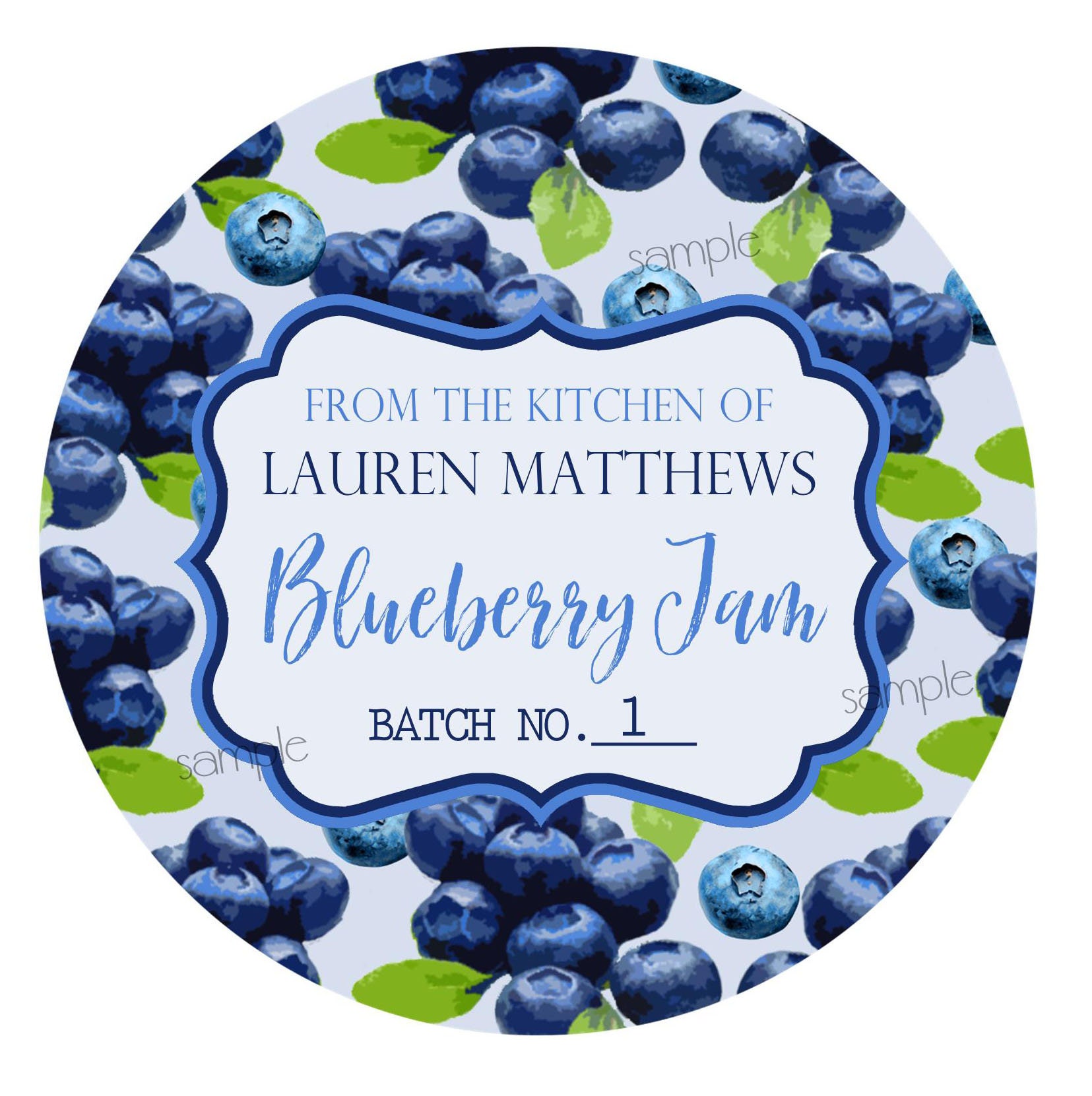 Blueberry Jam Labels Blueberry Canning Labels Blueberry | Etsy