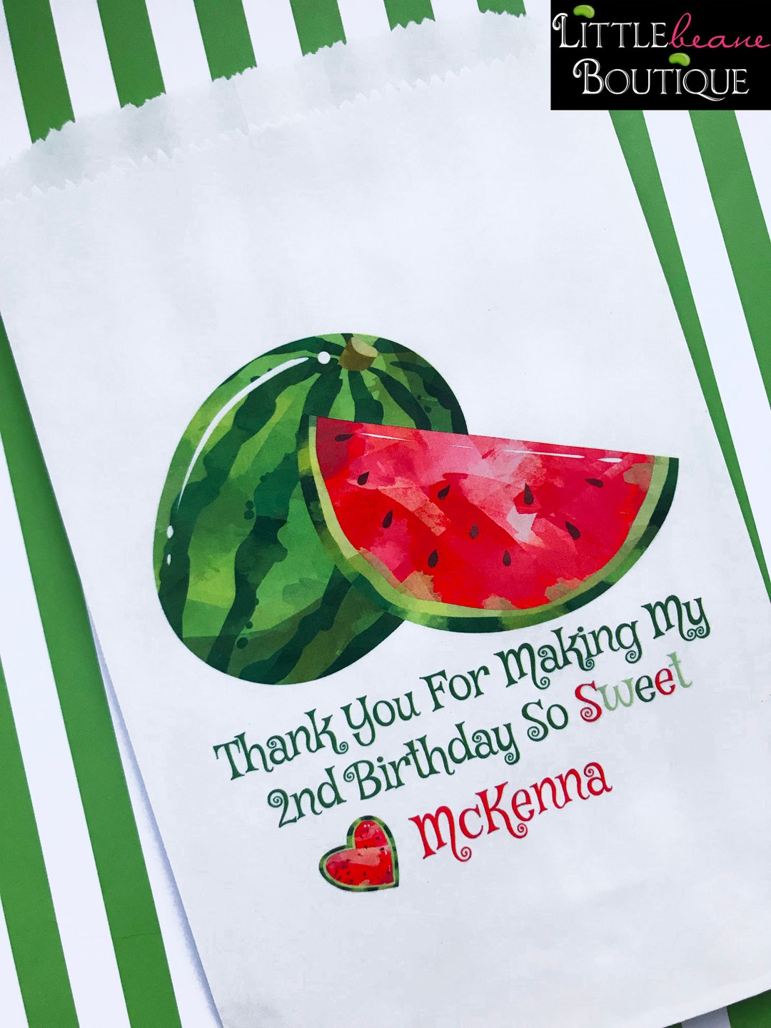 Watermelon Favor Bags, Watermelon Birthday Party, Watermelon Party ...