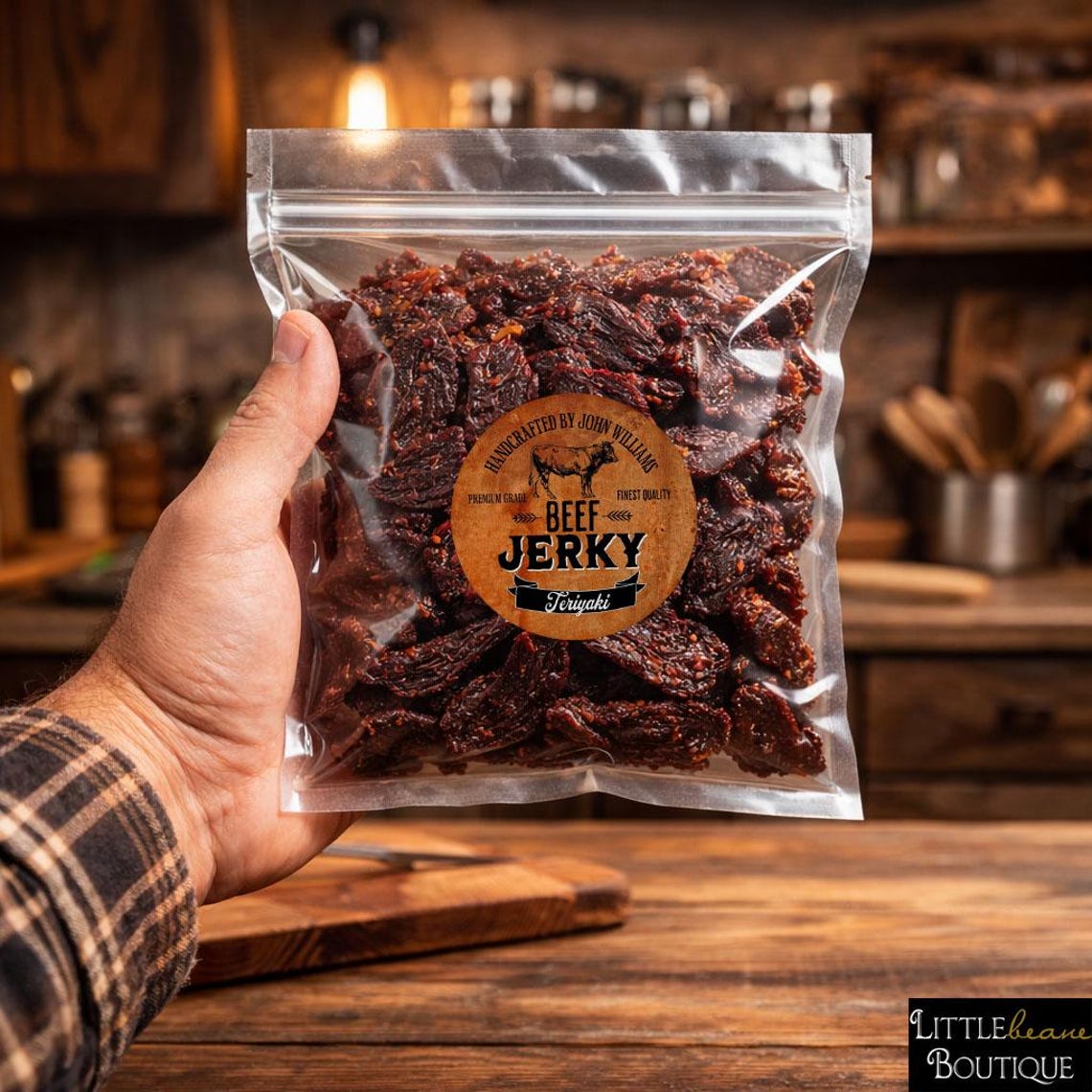 Homemade Beef Jerky Labels, Handcrafted Jerky Labels, Personalized ...