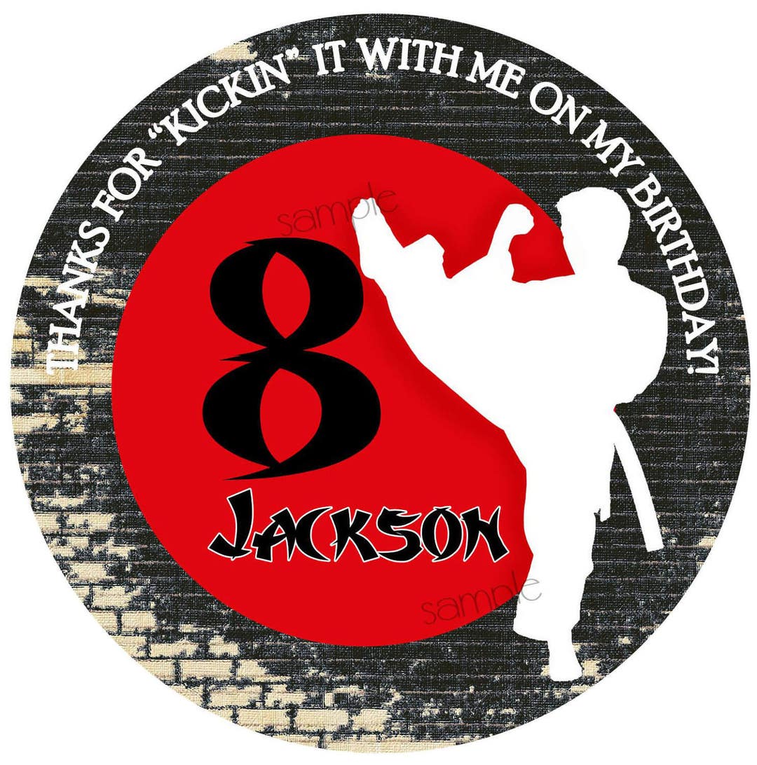 Karate Stickers, Karate Birthday Party, Karate Labels, Boys Karate ...