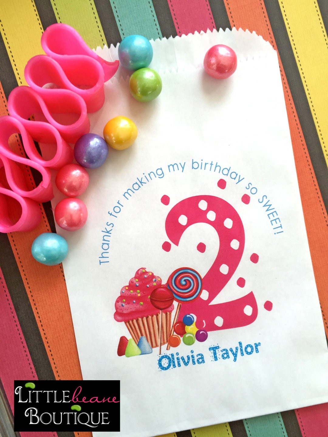 Personalized Candy Bags, Oh Sweet Candy Bags, Birthday Age, Candy Favor ...