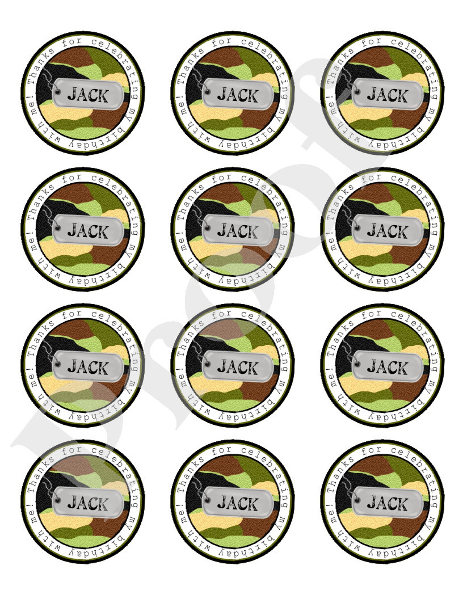 Camo Stickers Army Stickers Military Stickers Army Birthday - Etsy