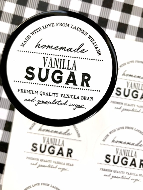 WATERPROOF Vanilla Sugar Labels - Homemade Vanilla sugar labels ...