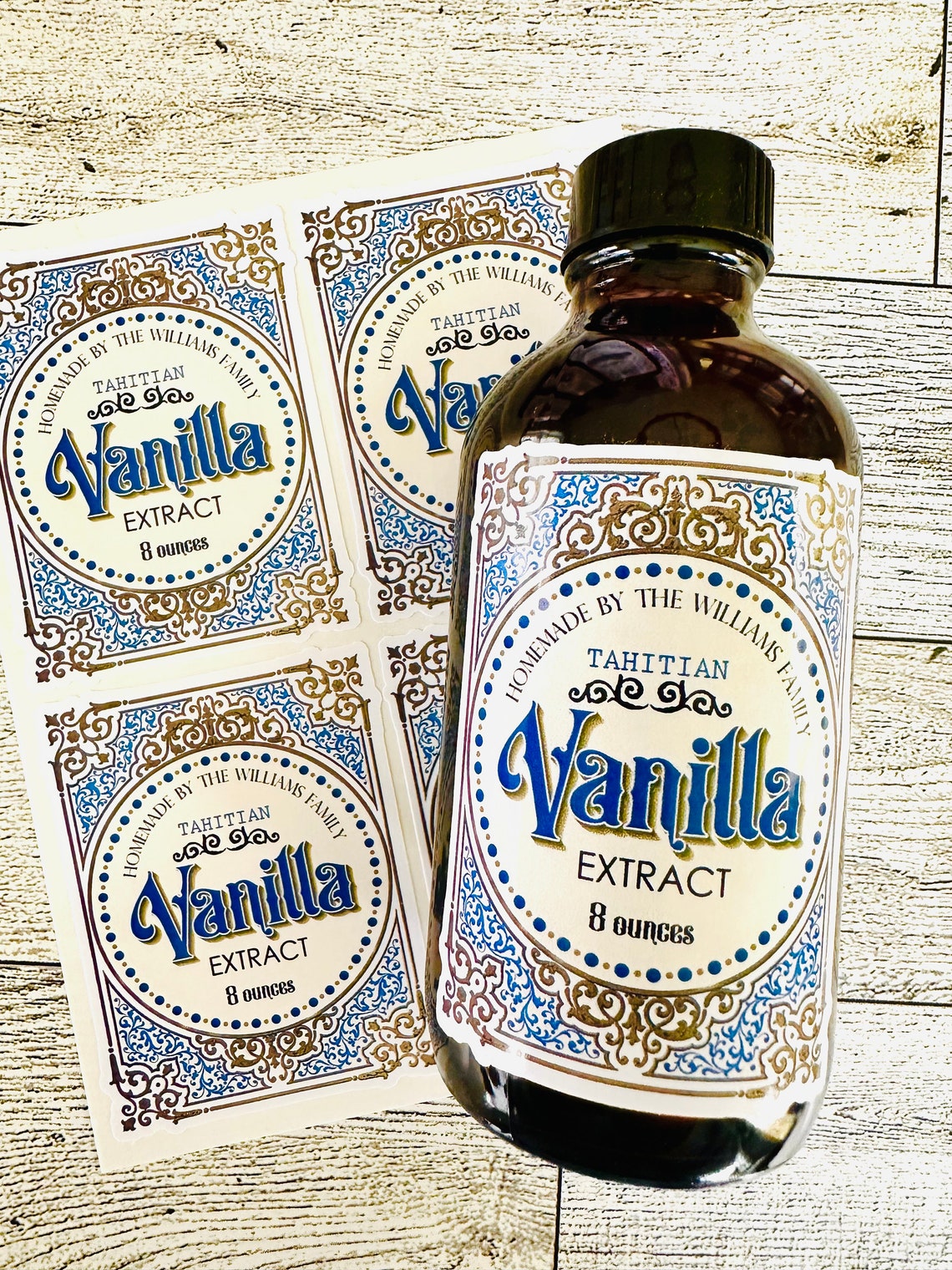 Waterproof Vanilla Extract Labels, Personalized Vanilla Extract ...
