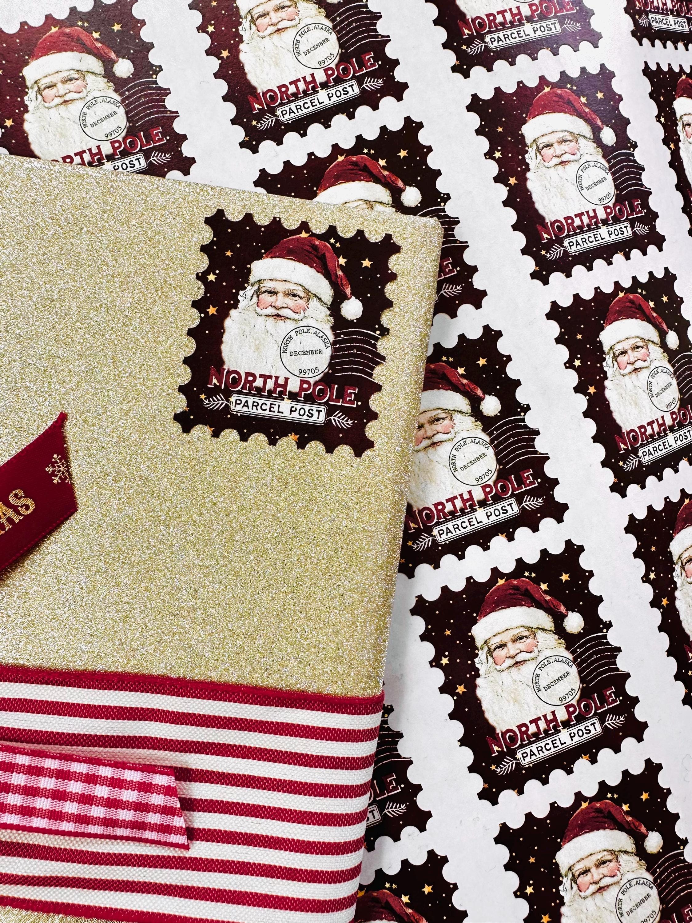 Santa Stamp Stickers, Christmas Stamp Gift Sticker, Santa Stamp Label ...