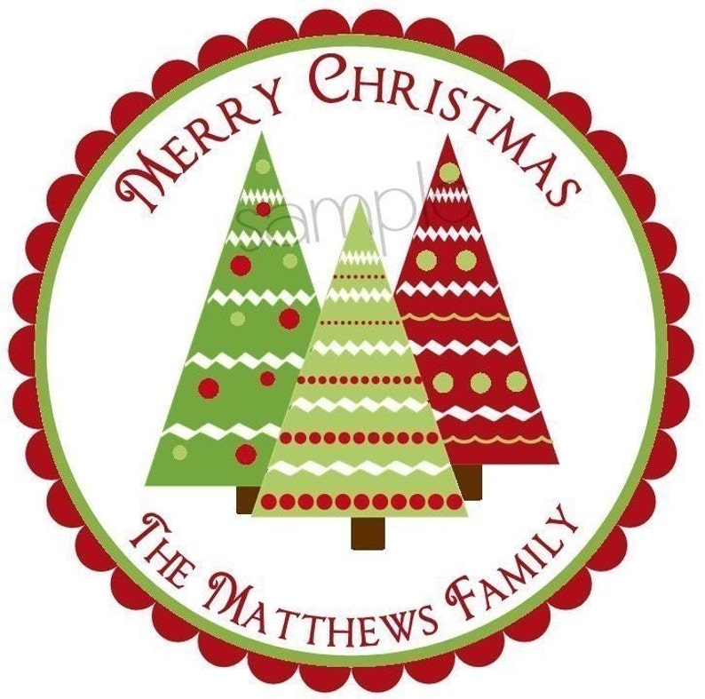 Christmas Stickers Christmas Trees Christmas Tree Labels - Etsy