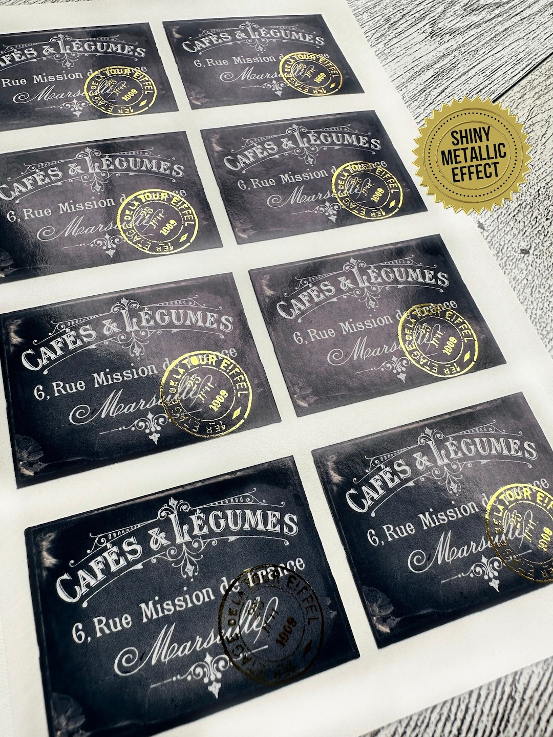 Gold French Stickers, Sticker Sheet, French Patisserie, Paris Party ...