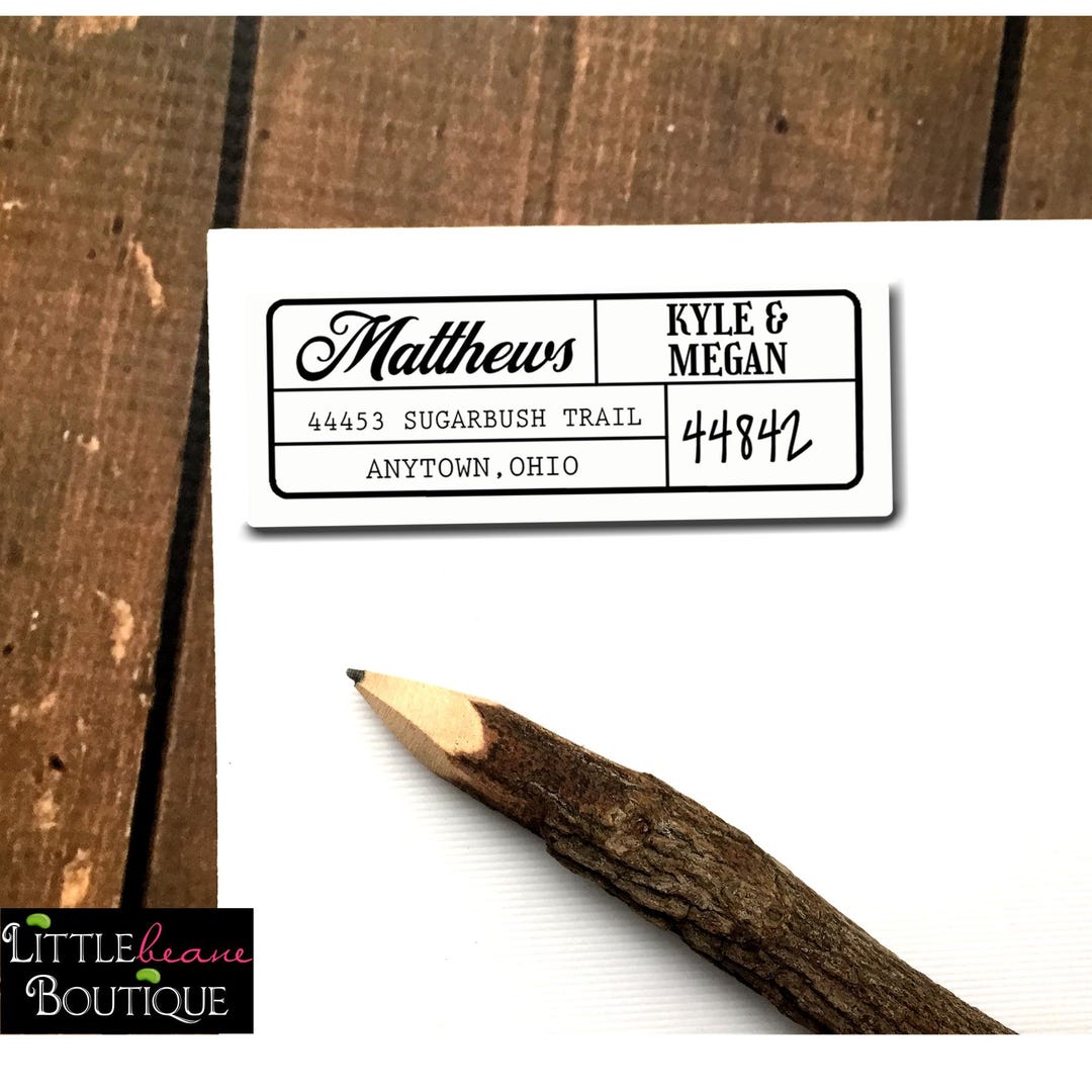 Classic Vintage Style Return Address Labels, Retro Stamp Address ...