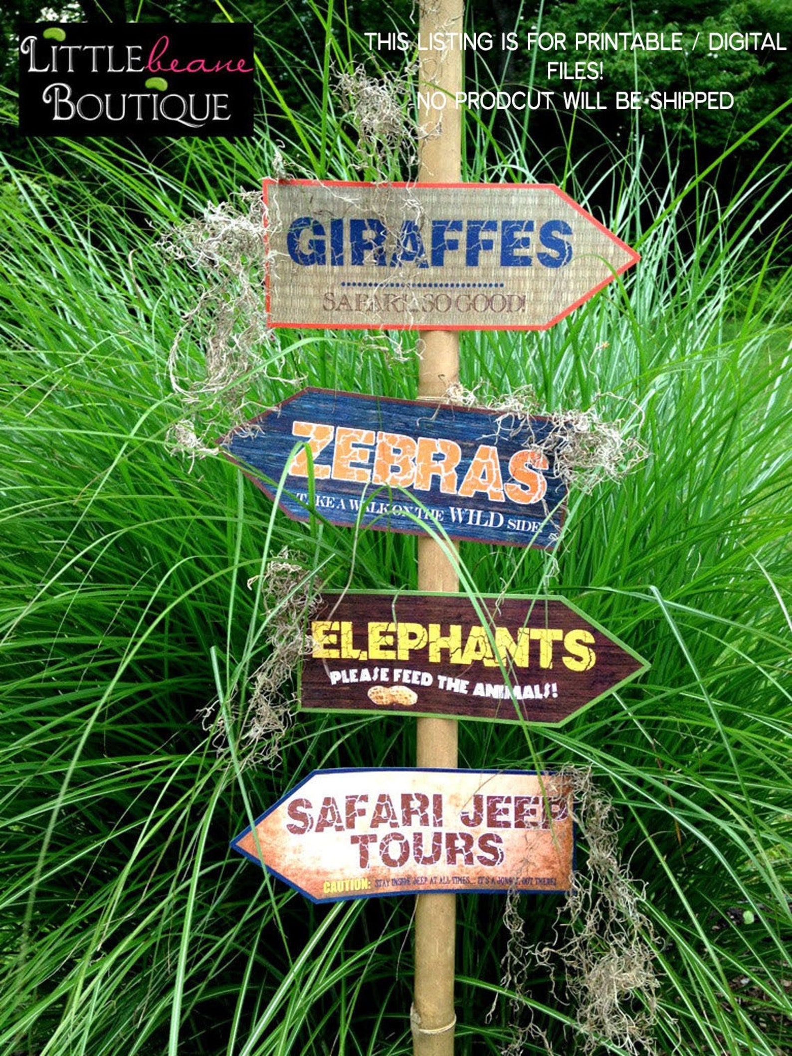 Printable Safari Jungle Signs, DIY, African Safari Party Signs, Jungle ...