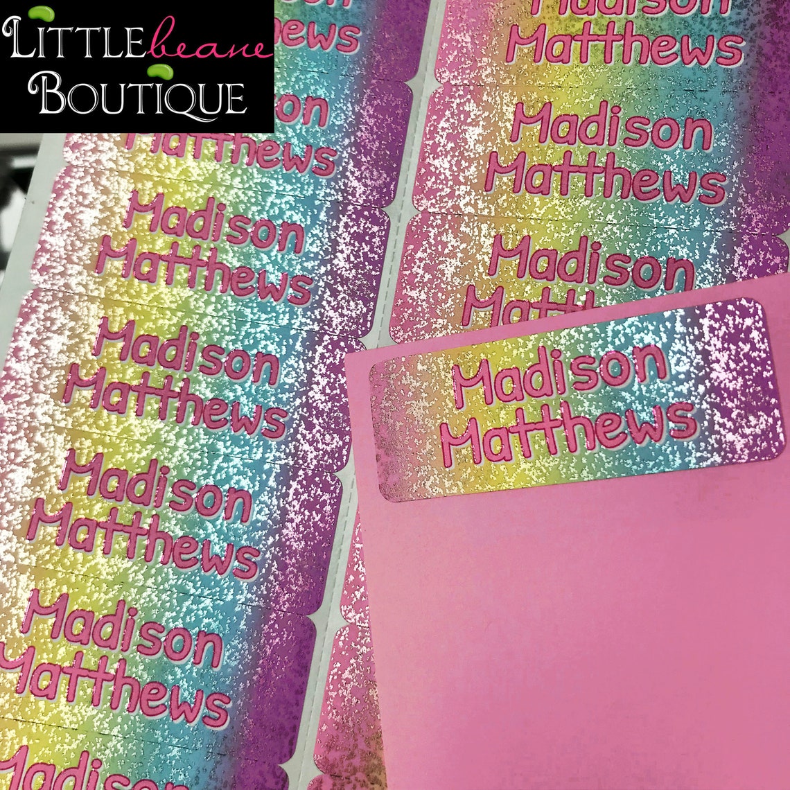 Kids Custom Name Stickers Back to School Labels Rainbow | Etsy