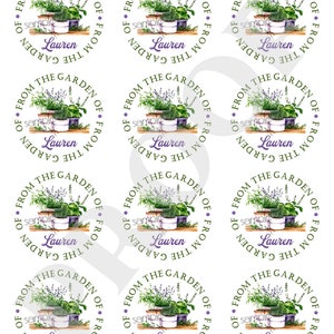 Herb Labels, Herb Garden Labels, From the Garden of Stickers, Lavender ...