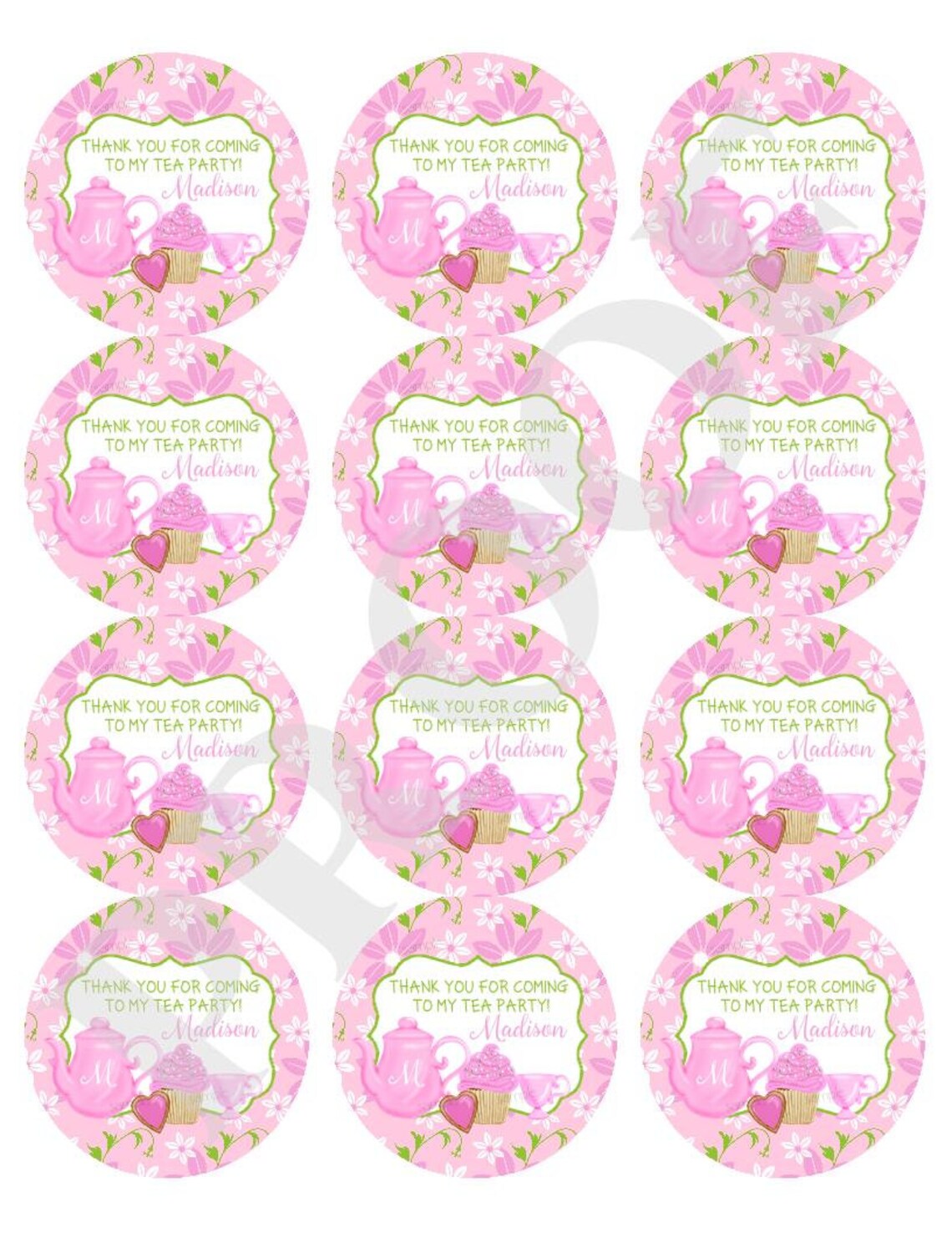 Tea Party Stickers Garden Party Stickers Tea Party Favors - Etsy