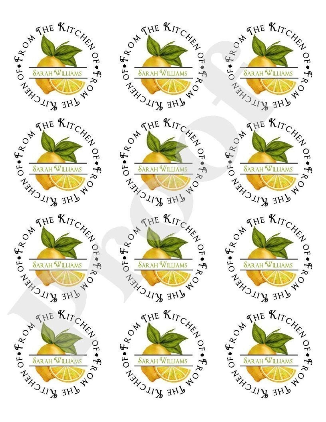 Lemon Stickers Lemon Baking labels Kitchen Stickers | Etsy