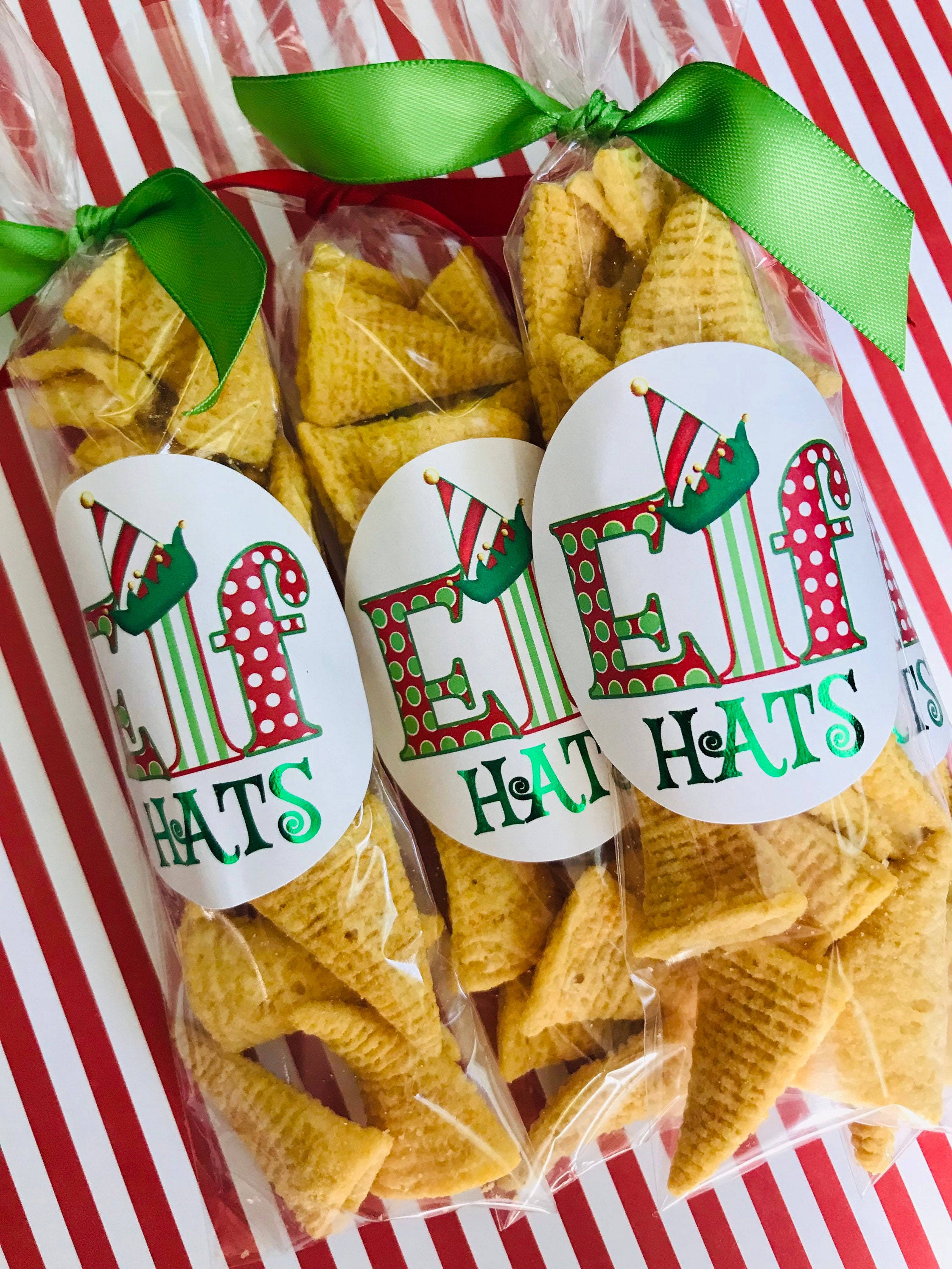 Christmas Treat Stickers - Elf Hat Stickers - Secret Elf Treat Labels ...