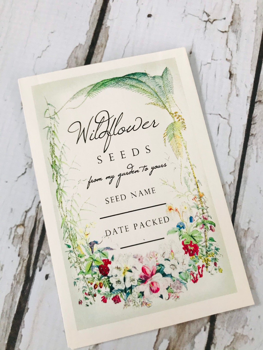 Wildflower Seed Packets, Homegrown Seed Packets, Gardener Gifts, Custom ...