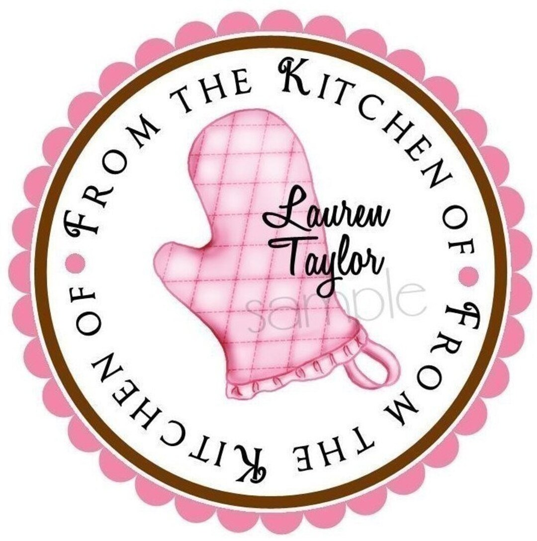 Personalized Oven Mitt Baking Labels, Kitchen Baking Stickers, Custom ...