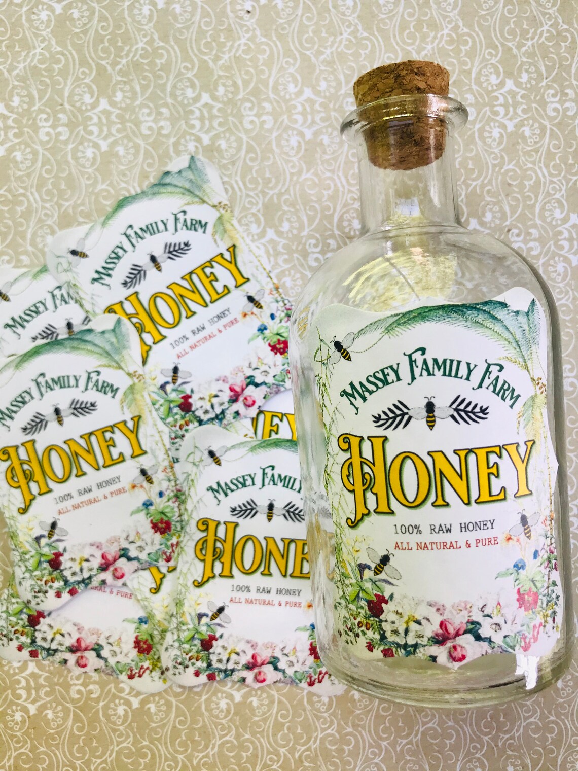 Custom Honey Labels Honey Stickers Raw Honey Labels Floral - Etsy