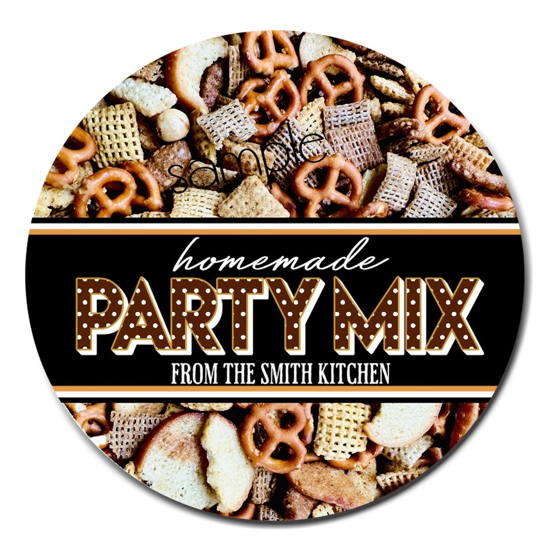 Party Mix Labels, Homemade Party Mix, Nuts and Bolts Labels, TV Mix ...