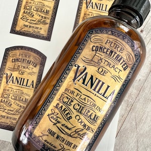 Waterproof Vanilla Extract Labels, Personalized Vanilla Extract Labels ...