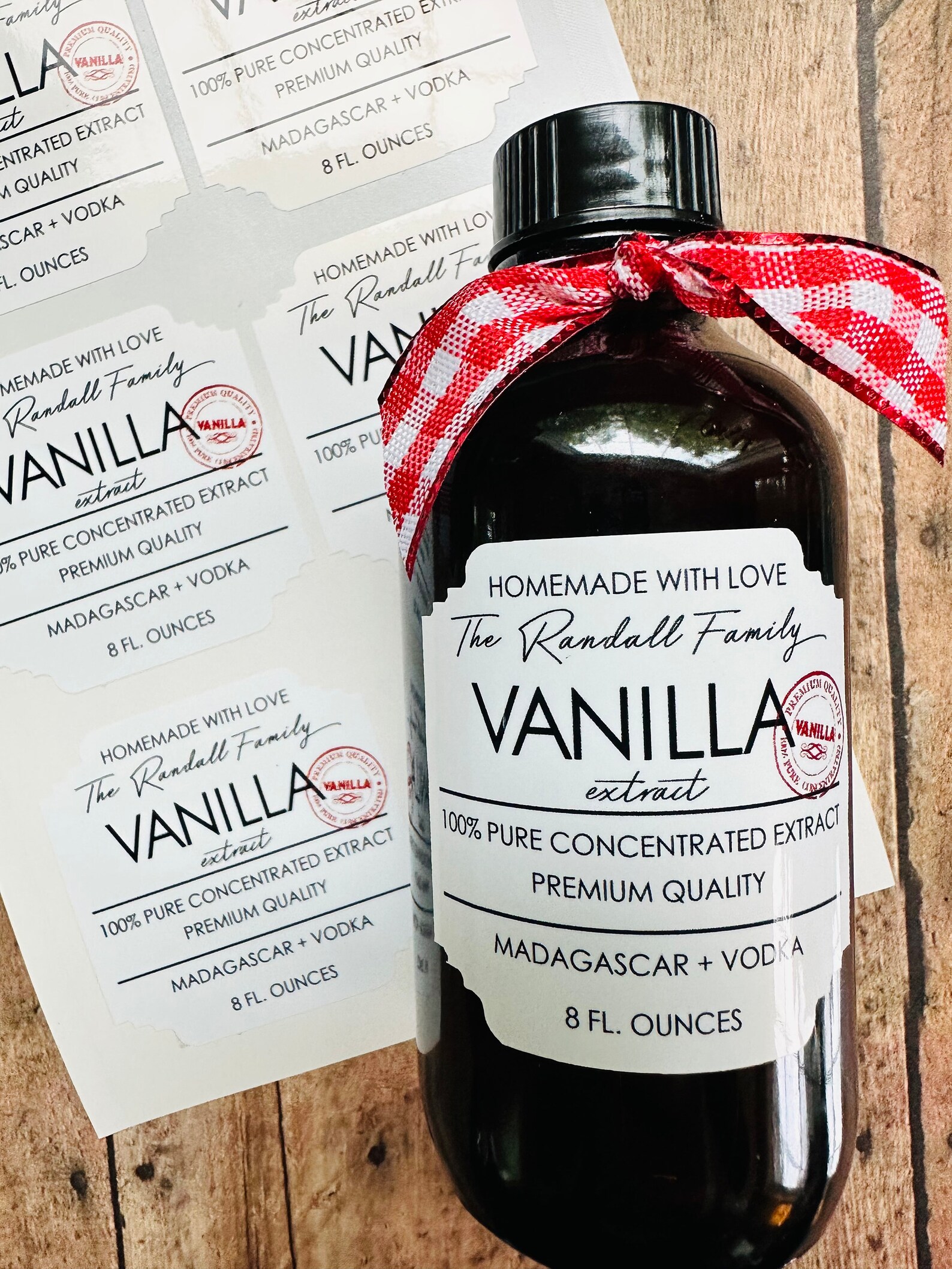 Waterproof Vanilla Extract Labels, Personalized Vanilla Extract ...