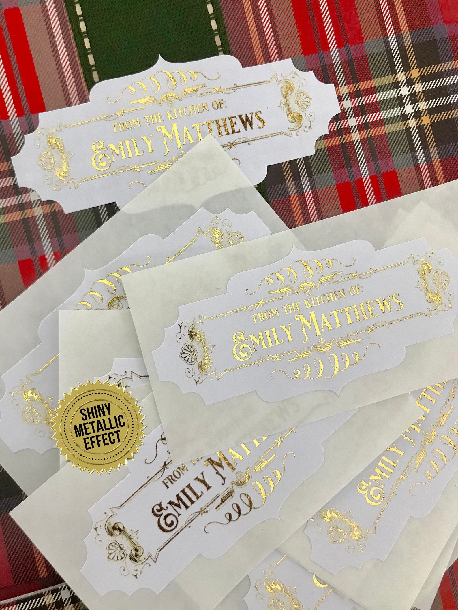 Kitchen Stickers, Gold Baking Labels, Personalized Baking Stickers ...