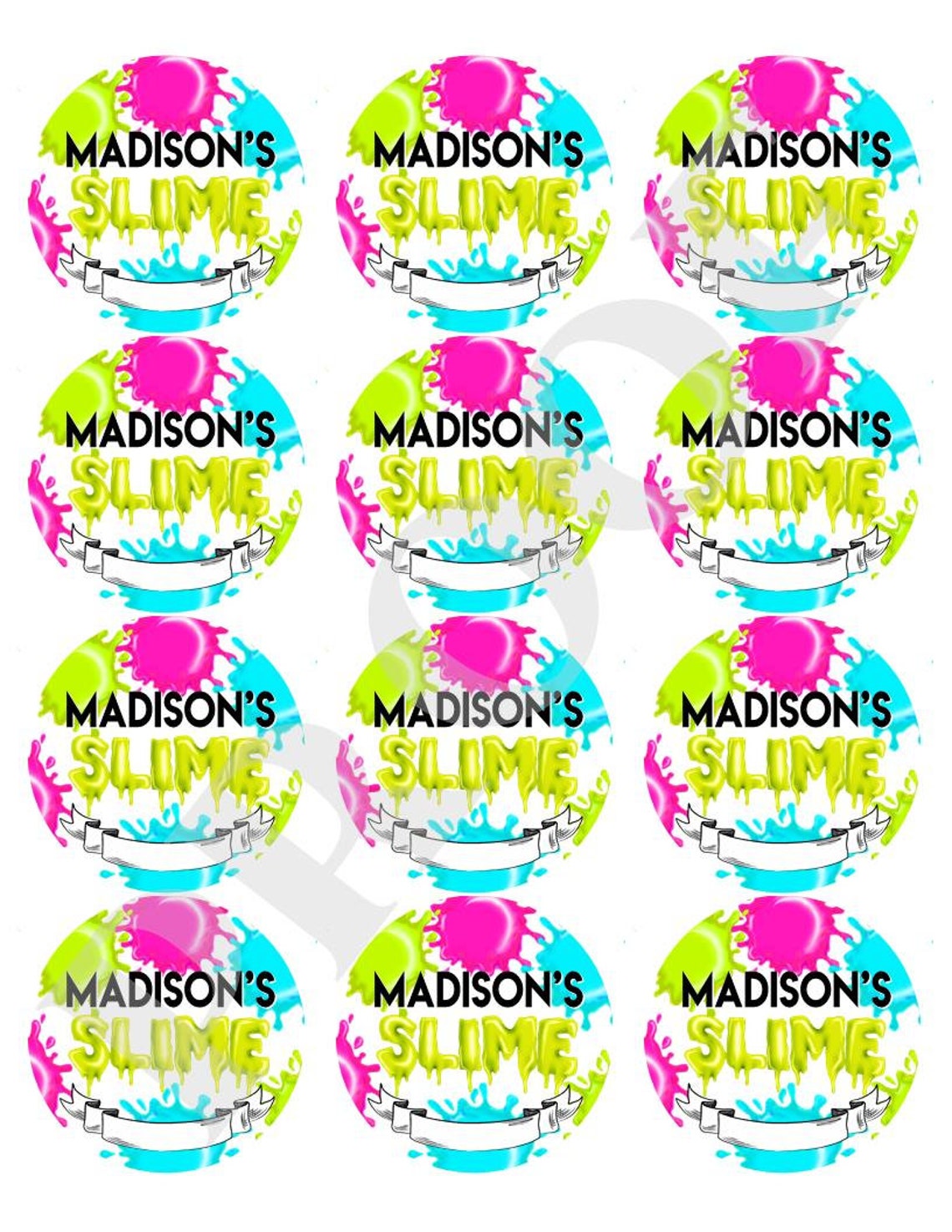 Slime Stickers Slime Party Slime Favors Personalized | Etsy