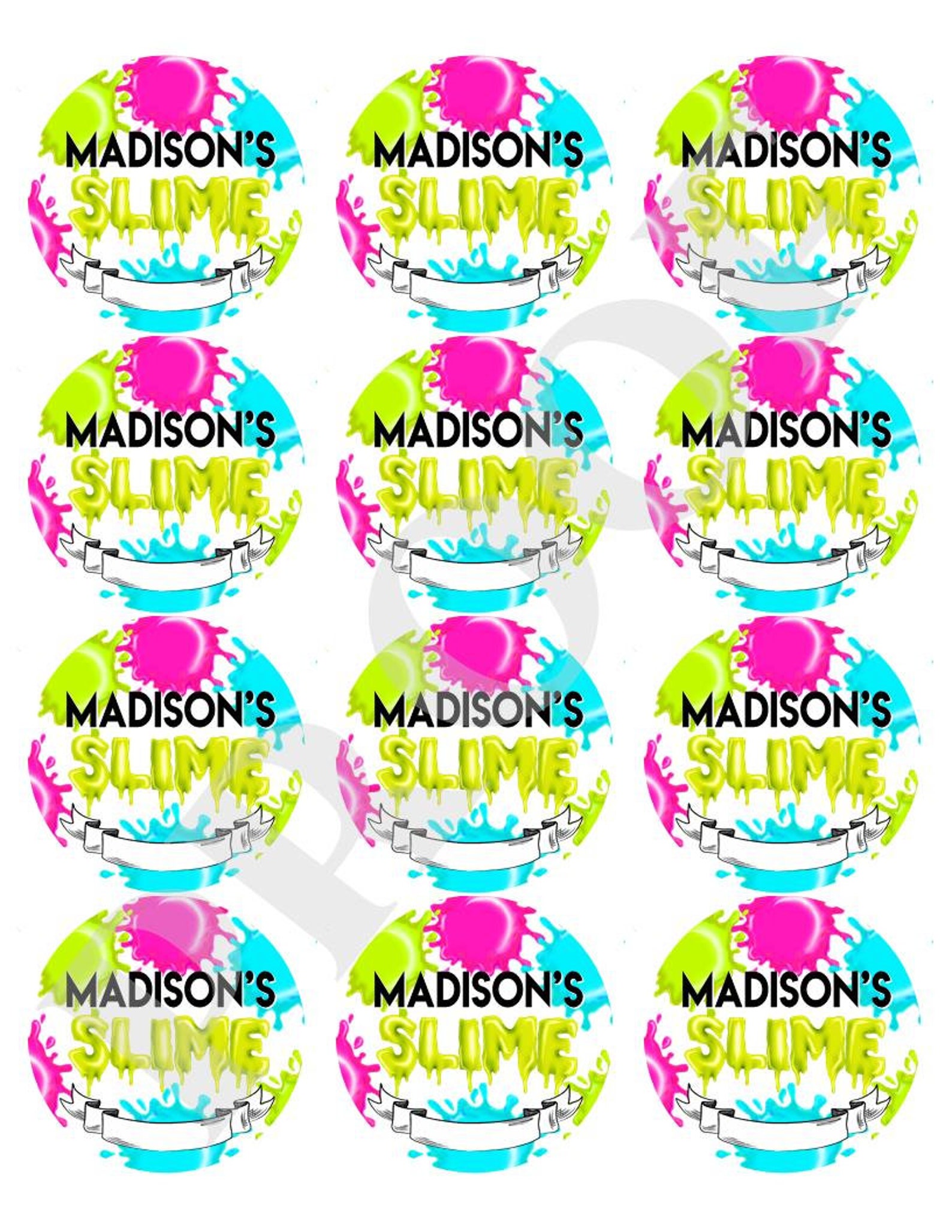 Slime Stickers, Slime Party, Slime Favors, Personalized Stickers, Slime ...