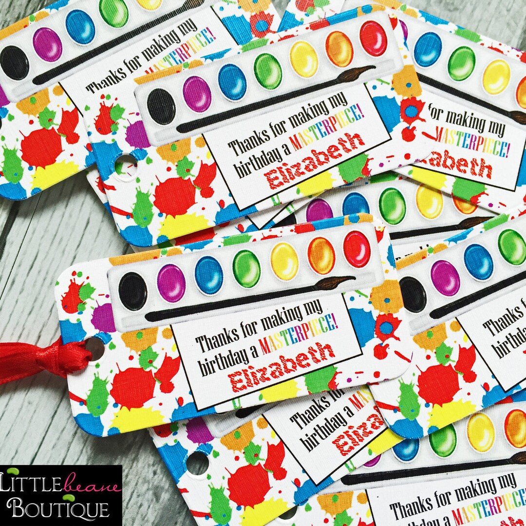 Art Party Favor Tags,art Birthday Party, Painting Party, Favor Tags ...
