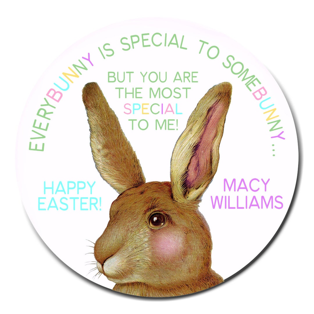Easter Bunny Stickers - Easter Bunny Labels - Kids Easter Labels - Gift ...