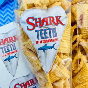 Shark Bait Stickers, Shark Teeth Stickers, Shark Party Labels, Shark ...