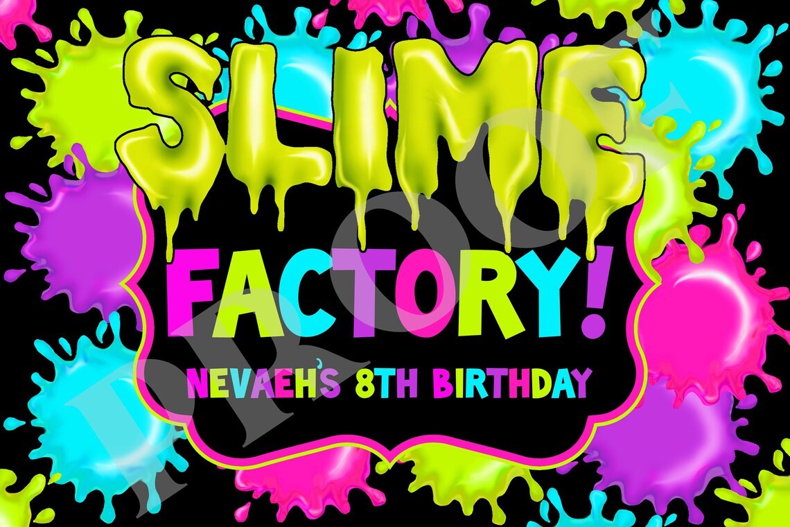 Printable Slime Poster DIY 24 x 36 size backdrop sign Slime | Etsy