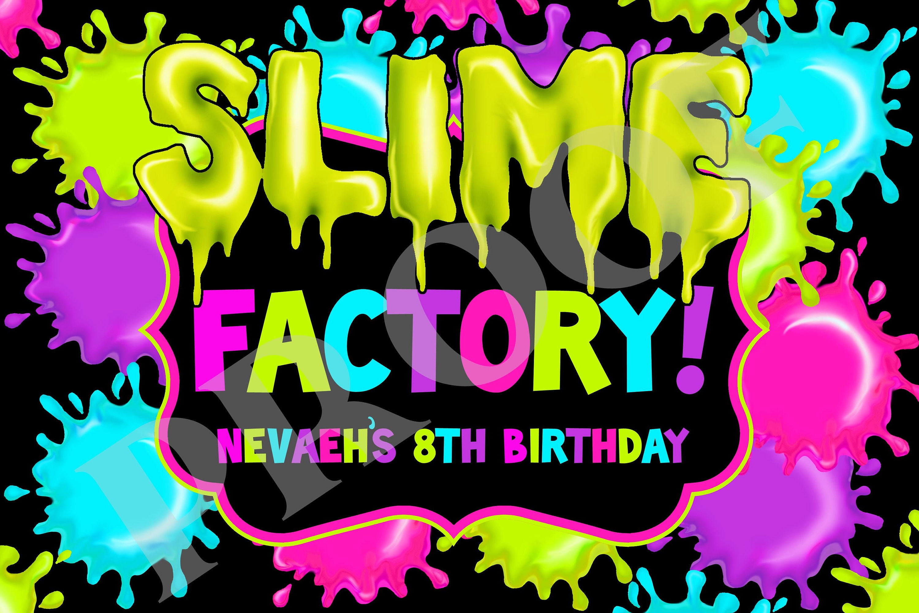 Printable Slime Poster DIY 24 x 36 size backdrop sign Slime | Etsy