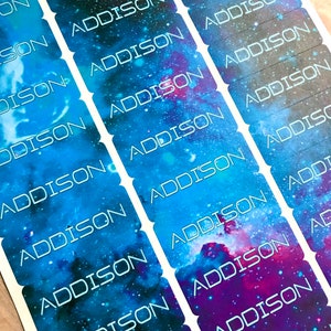 Galaxy School Supplies Labels, Boys Back to School Labels, Galaxy Name ...
