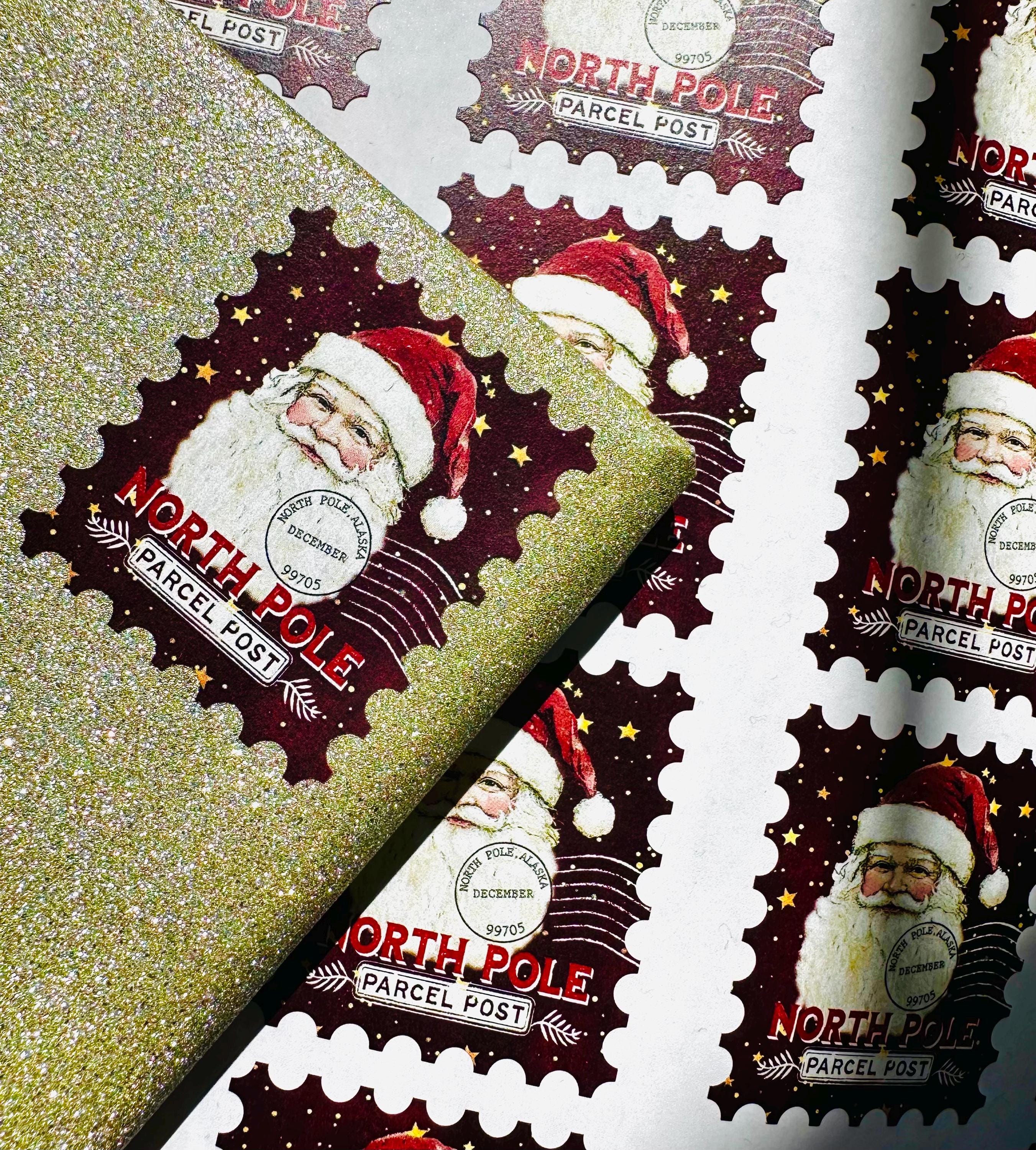 Santa Stamp Stickers, Christmas Stamp Gift Sticker, Santa Stamp Label ...
