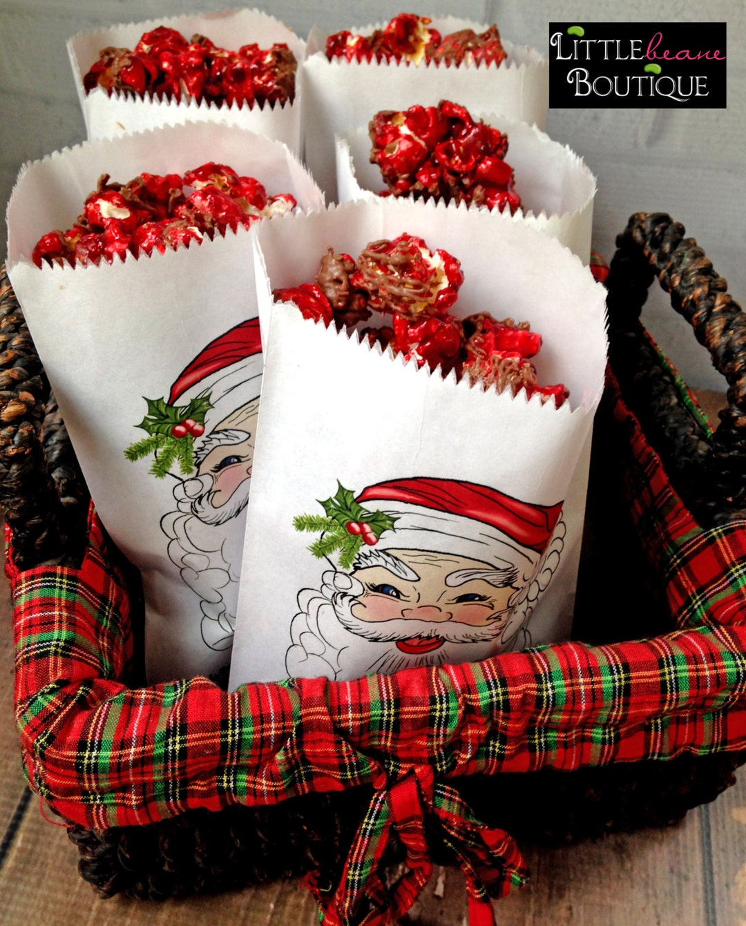 Christmas Favor Bags,santa Claus Candy Bags, Personalized Candy Bags ...