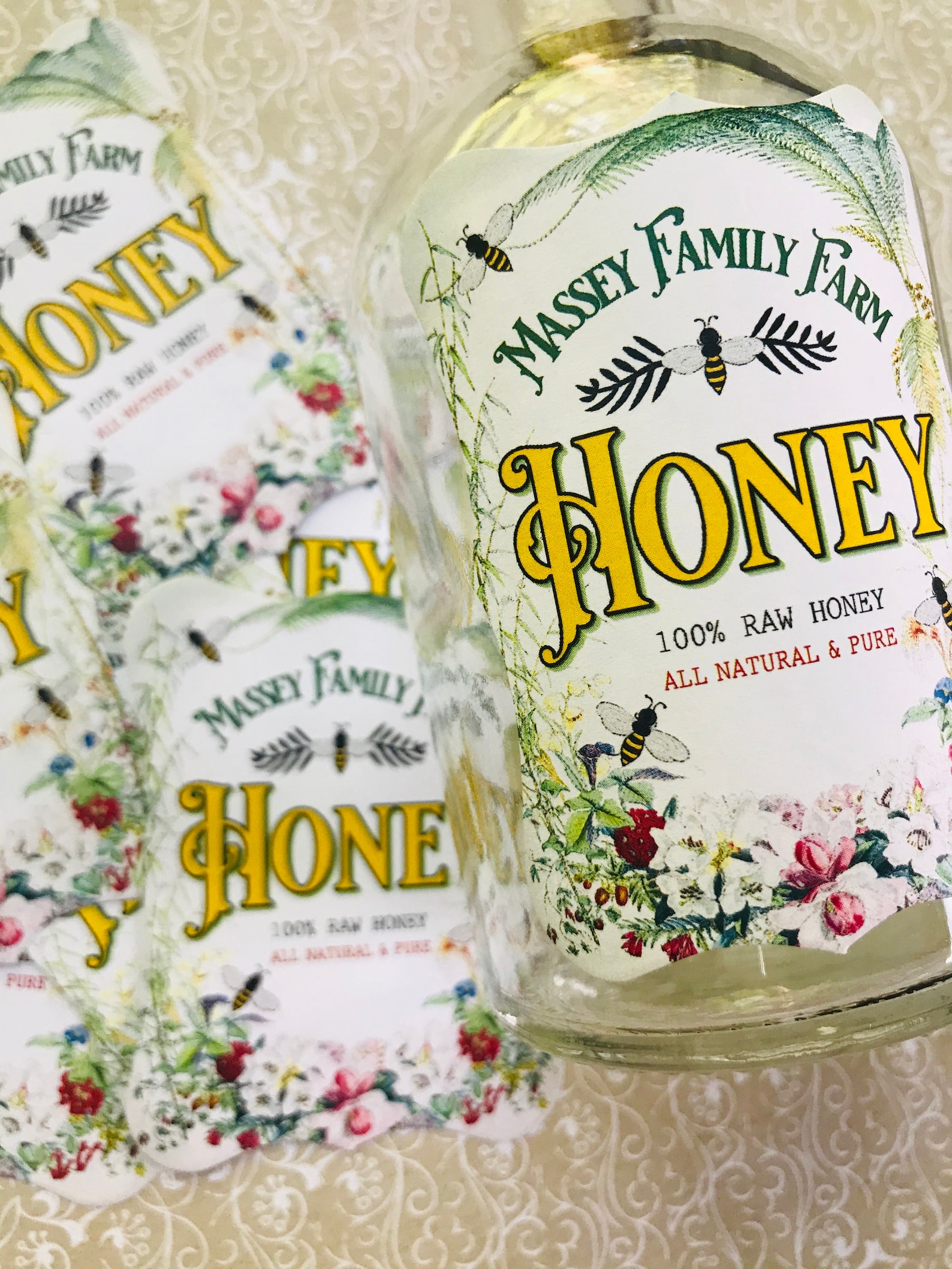 Custom Honey Labels Honey Stickers Raw Honey Labels Floral - Etsy