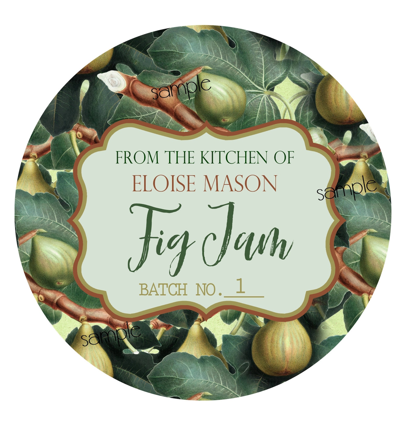 Fig Jam Canning Labels Fig Canning Labels Fig Preserves | Etsy