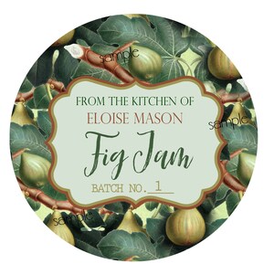 Fig Jam Canning Labels, Fig Canning Labels, Fig Preserves, Mason Jar ...