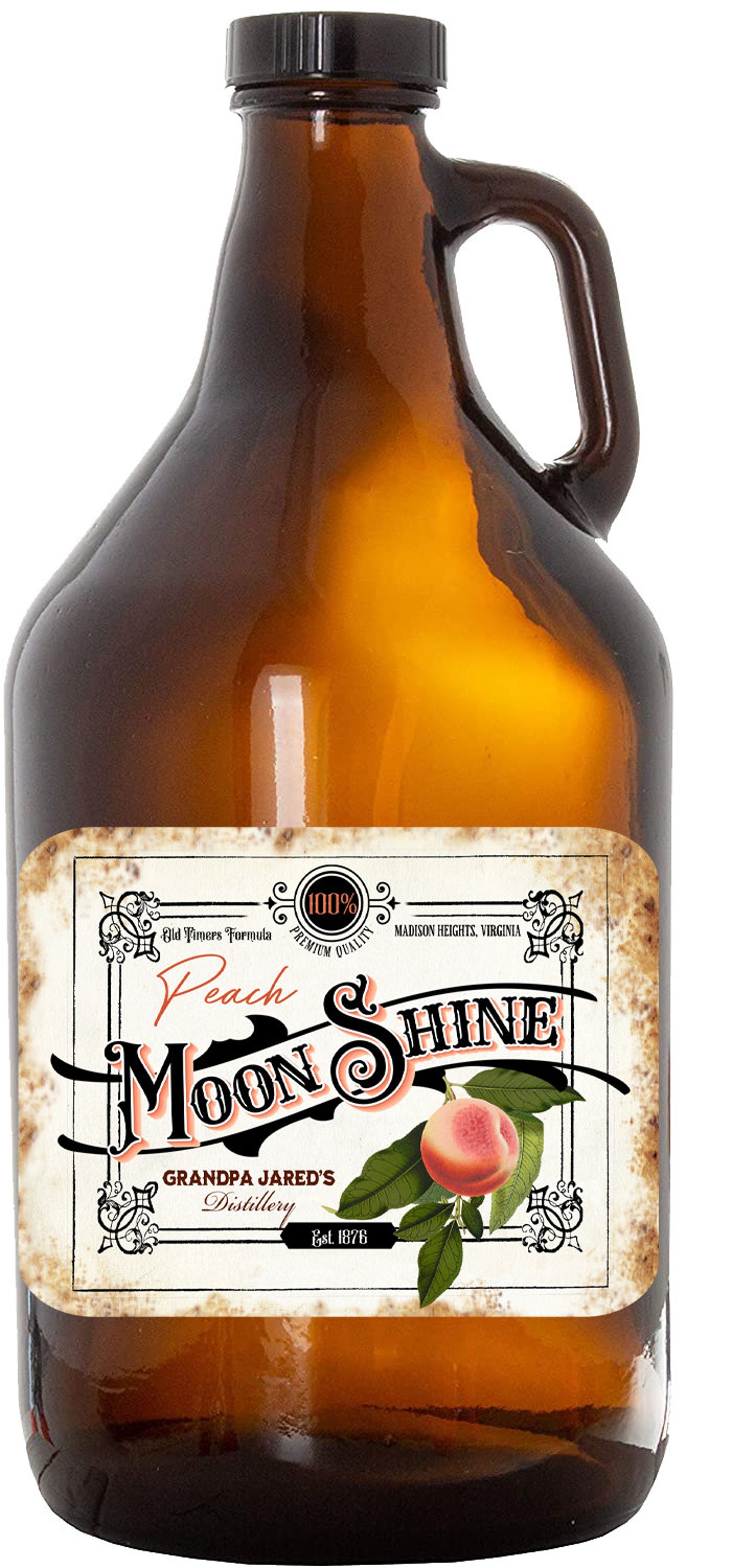 Moonshine Labels, Large Homemade Moonshine Labels, Peach Moonshine ...
