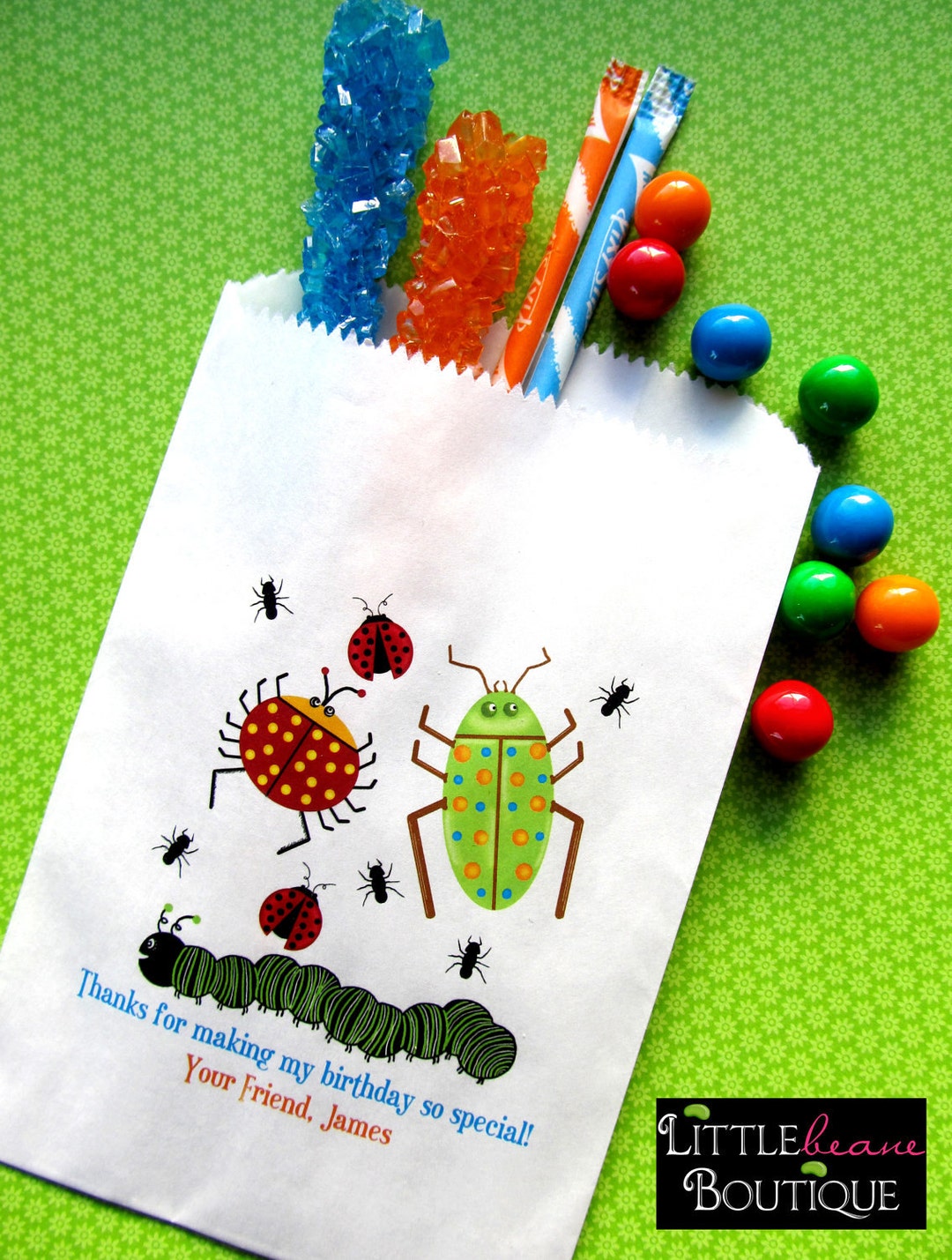 Bug Birthday Party, Bug Candy Bags, Bug Favor Bags, Bug Party Favors ...