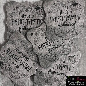 Halloween Favor Tags, Fang Teeth Tags, Fangtastic Halloween, Vampire ...